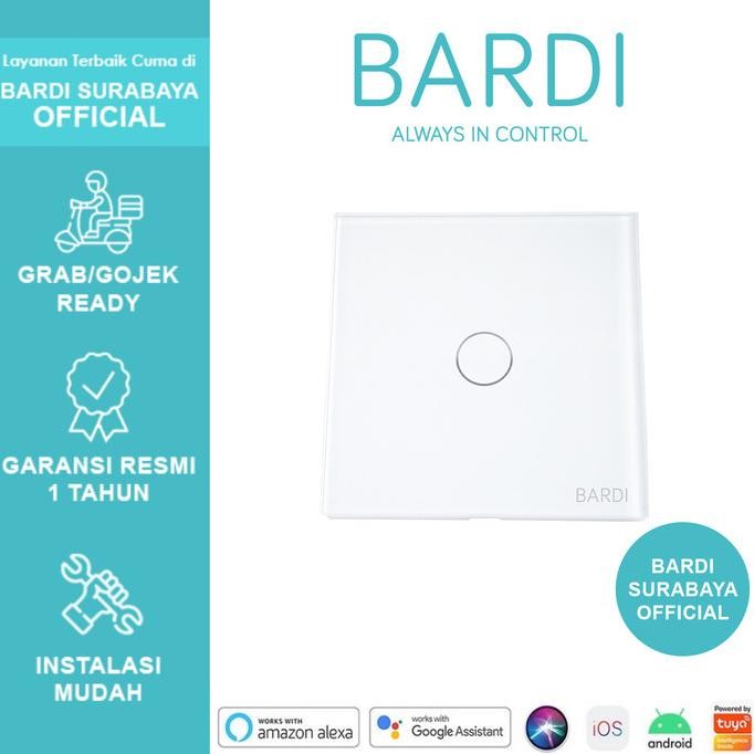 Jual BARDI Smart Wall Switch 1 Gang Saklar Sentuh Touch Wifi Timer IoT ...