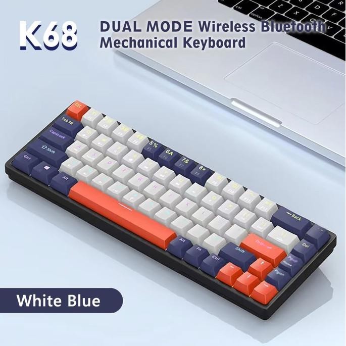 Jual Ziyoulang K68 Wireless Mechanical Keyboard Bluetooth Multi Devices ...