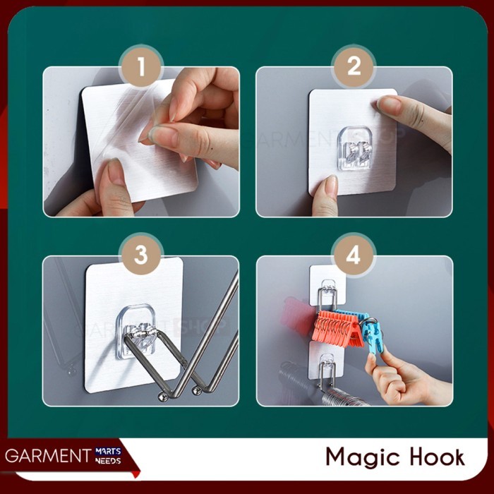 Jual Magic Hook Gantungan Stand Hanger Stainlees Kamar Mandi Dapur Laundry Room Kamar Tidur ...