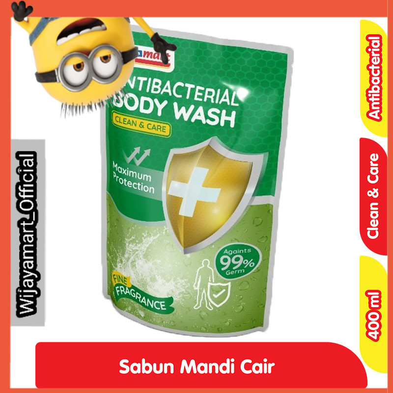 Jual Alfamart Anti Bakteri Sabun Mandi Cair Clean & Care Hijau Refill ...