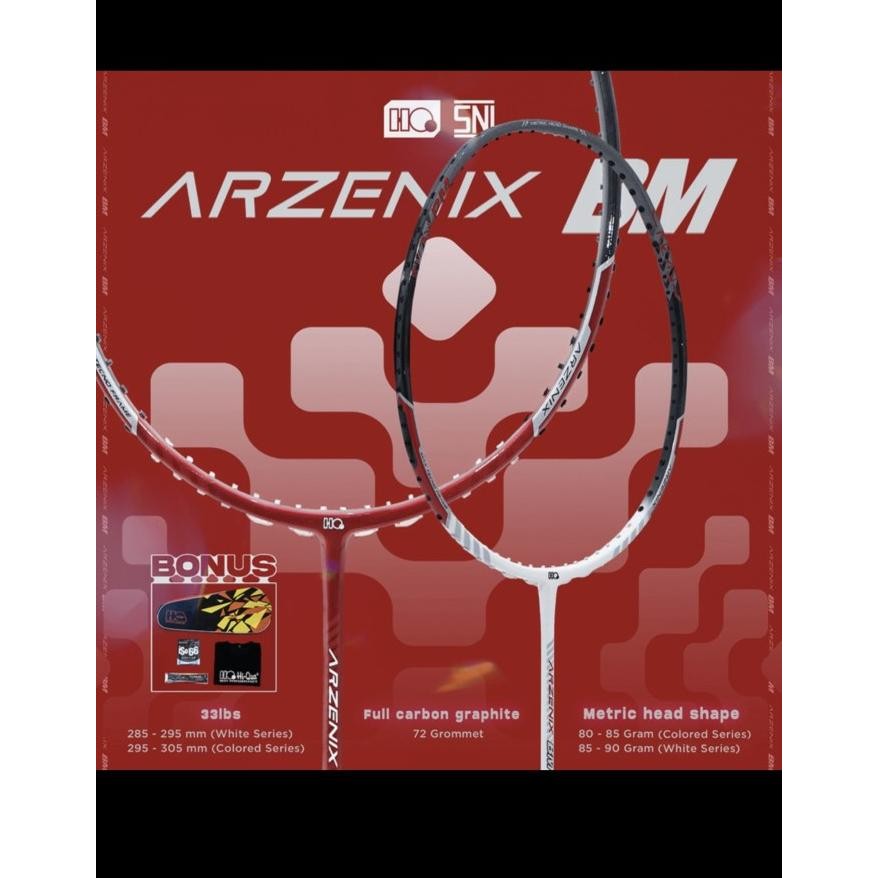 Jual BEBAS ONGKIR - Raket badminton HQ HI-QUA HIQUA ARZENIX BM3/BM4/BM5/ BM7/BM8/BM9 KUAT 35LBS ...
