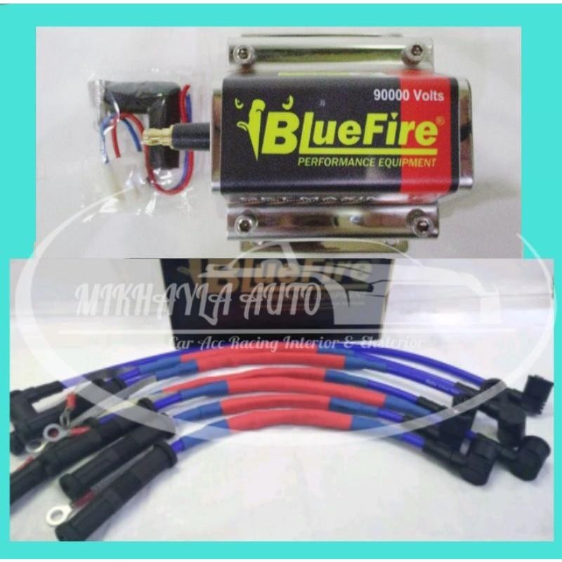Jual Paket Kabel Busi Bluefire 4 Core 11Mm Dan Koil Coil 9000V Toyota ...