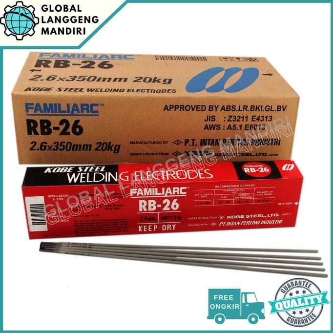 Jual KAWAT LAS KOBELCO RB26 2.6MM (5KG)/ RB 26 2.6 MM 2,6MM 2,6 MM ORIGINAL DAN TERPERCAYA ...
