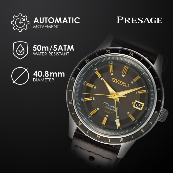 Jual Seiko Presage 60's Series SSK013J1 SSK013 Leather Automatic GMT ...