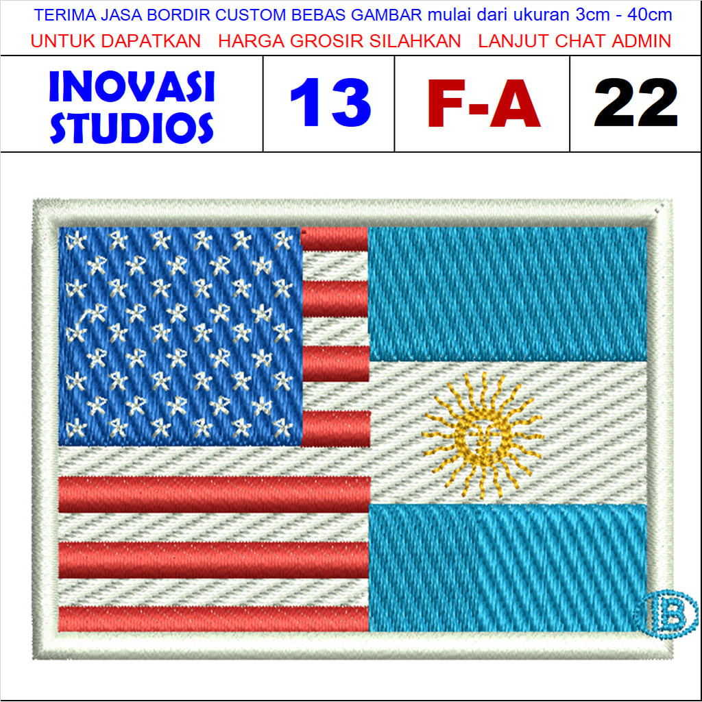 Jual PATCH BORDIR LOGO F-A22 BENDERA ARGENTINA MIX US FLAG - IPATCH ...
