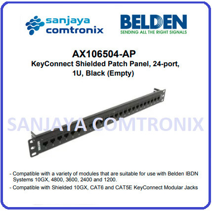 Jual Belden AX106504AP Blank Patch Panel 24 port Cat-5e / Cat-6 ...