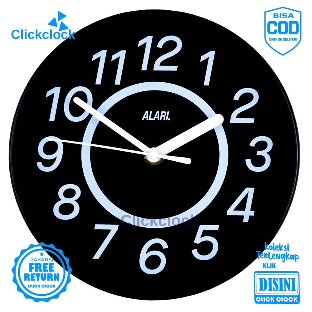 Jual Jam Dinding Quartz Minimalis TANPA KACA Minimalis Hitam Biru ...