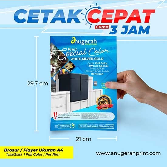 Jual Cetak Brosur / Flayer Kilat A4 2 sisi 1 Rim - Brosur Custom Art Paper | Shopee Indonesia