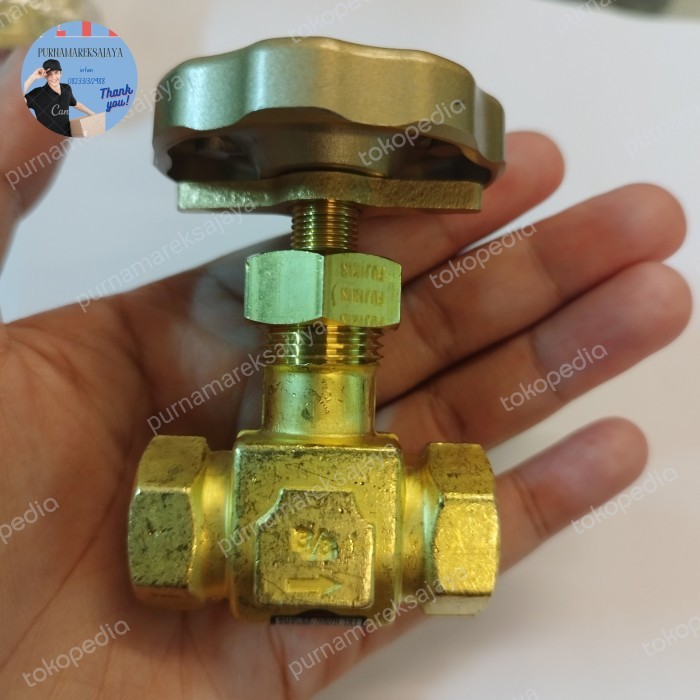 Jual FUJIKIN MANUAL NEEDLE VALVE DH-12LC-R SERIES / DH12LCR BRASS ...