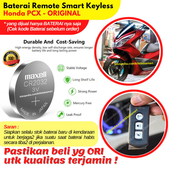 Jual LIMITED EDITION BATERAI REMOT MOTOR HONDA PCX BATTERY REMOTE ALARM ...
