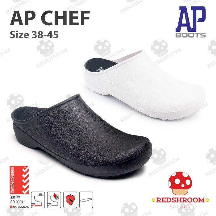 Jual Sepatu Koki AP CHEF AP BOOTS Hitam Putih Autoclave Tahan Pisau ...