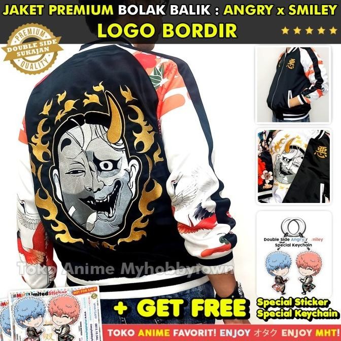 Jual Jaket Smiley Angry Tokyo Revengers Bomber Sukajan Anime Cover ...