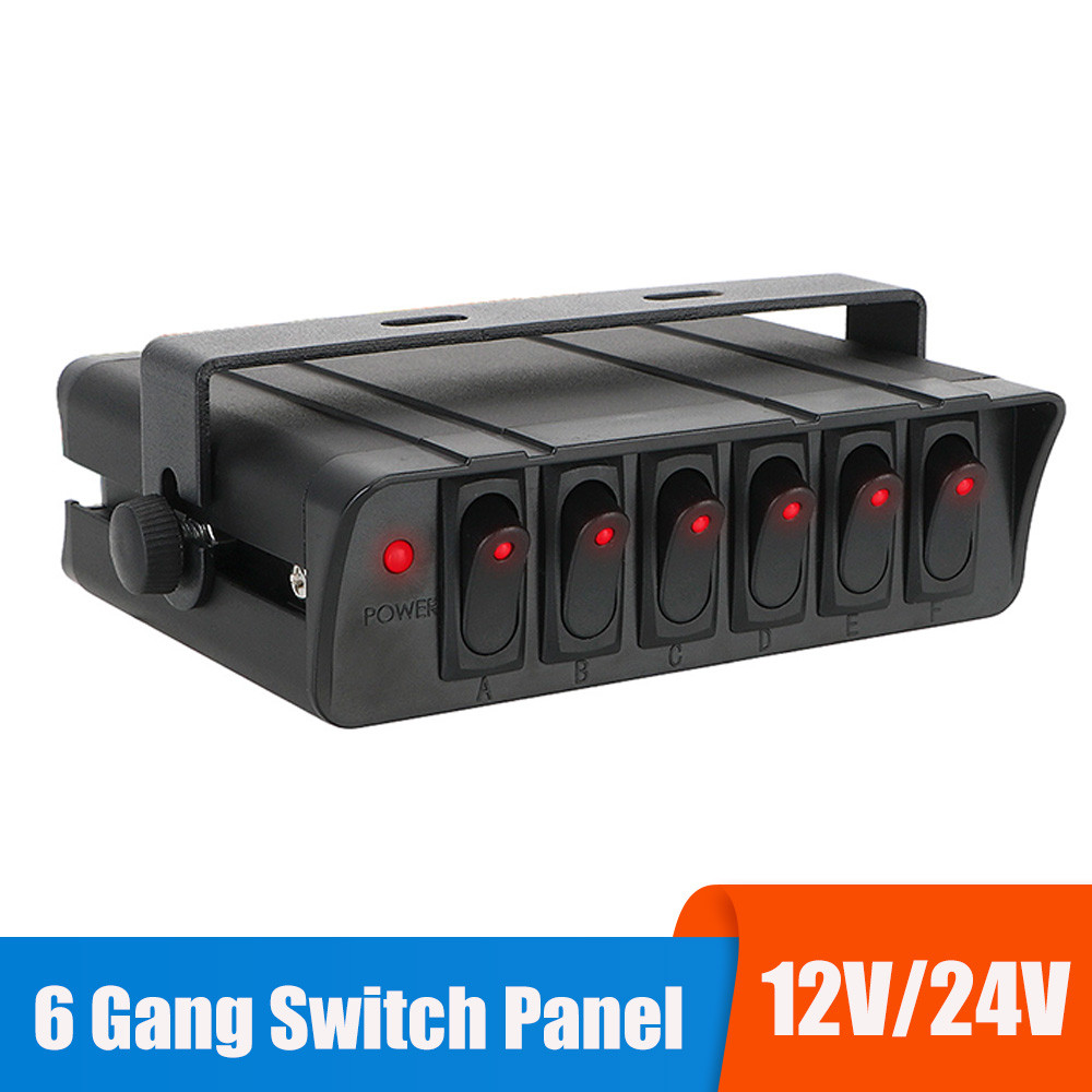 Jual 24V 12V 6 Button Light Togg Switch Panel Fuse Box LED | Shopee ...