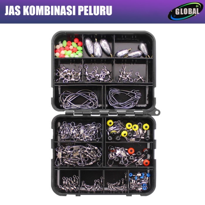 Jual AJR99 187 PCS UMPAN PANCING IKAN SET FISHING BAIT KIT BOX MANCING ...