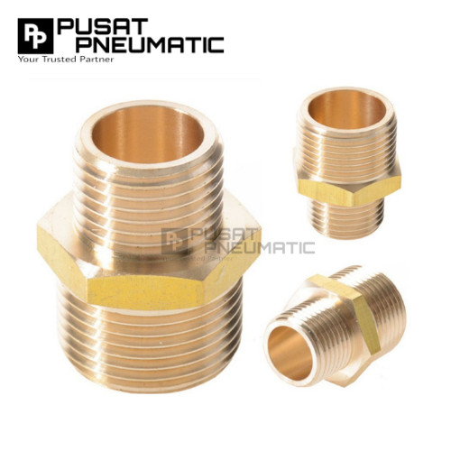 Jual 3/8" x 3/4" Male Thread Straight Fitting Connector Reducer Double ...