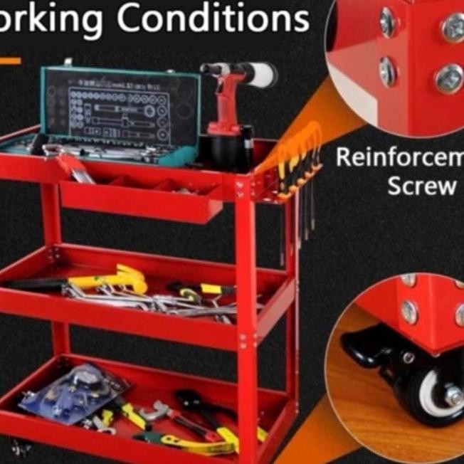 Jual 410Kg/Troli Bengkel Rak 3 Susun Perkakas Trolly Trolley Bantalan ...