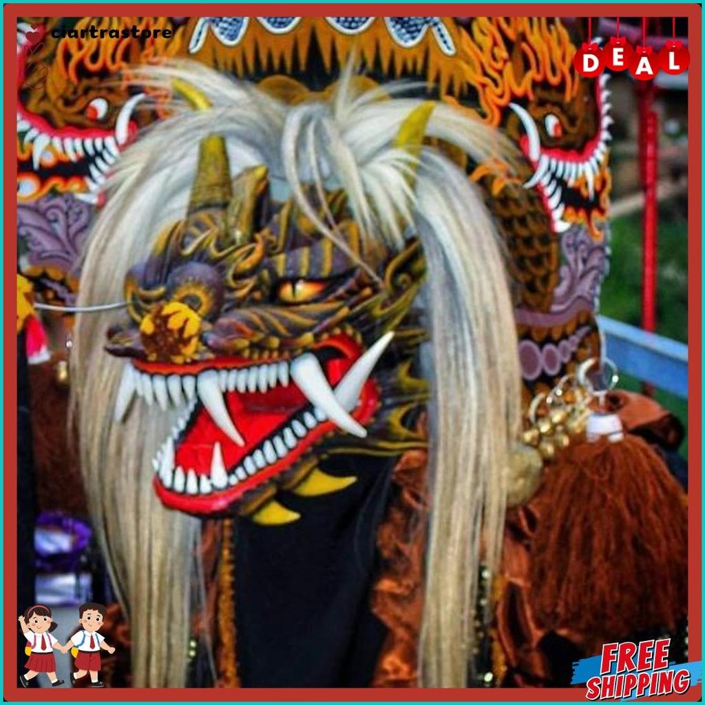 Jual Termurah Barongan Devil Sungut Full Kayu Asli Ukuran 14 Bonus ...