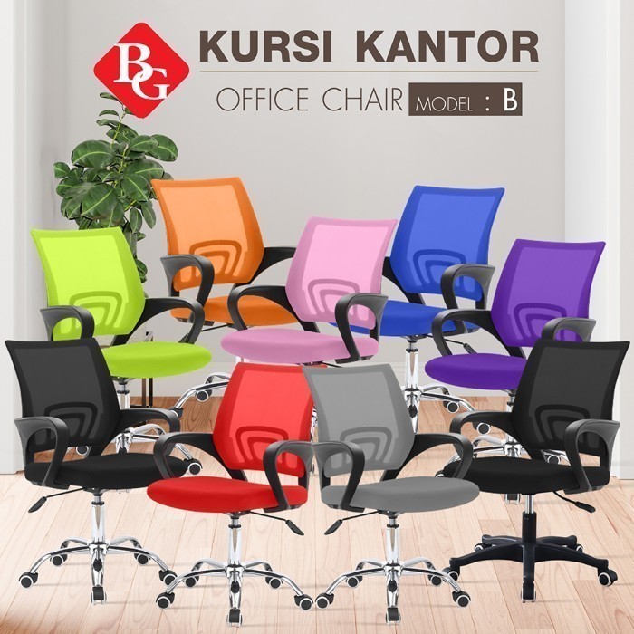 Jual BARU KURSI KANTOR STAFF CHAIR KURSI JARING -MODEL CHAIR B (BLACK ...