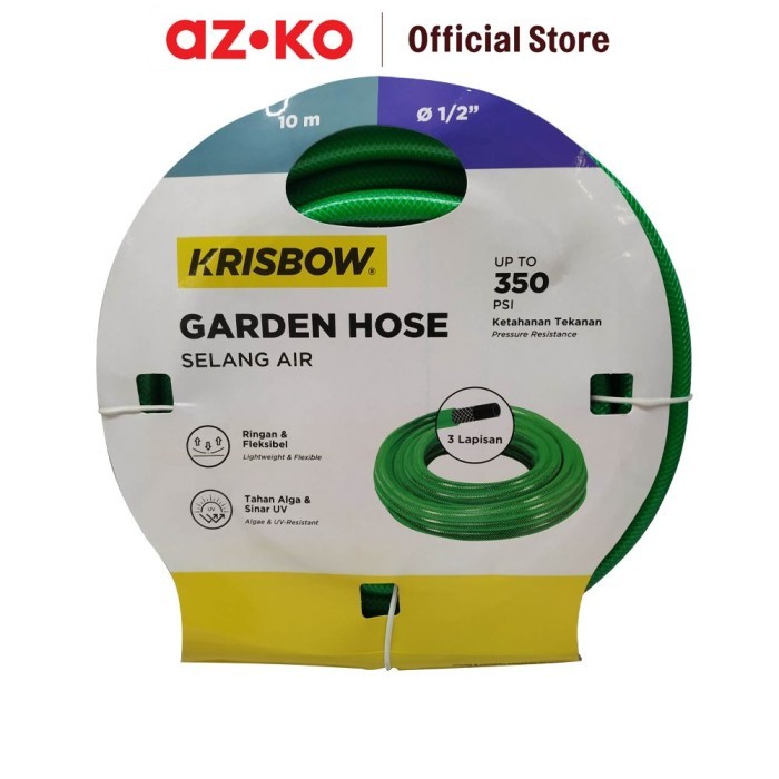 Jual AZKO Krisbow 10 Mtr Selang Taman Braid 1/2 Inci- Hijau | Shopee ...