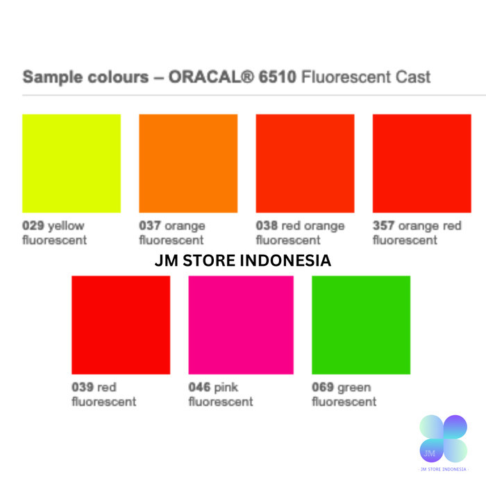 Jual Stiker Oracal 6510 Warna Stabilo Orange 037 Fluorescent Vinyl 1 ...