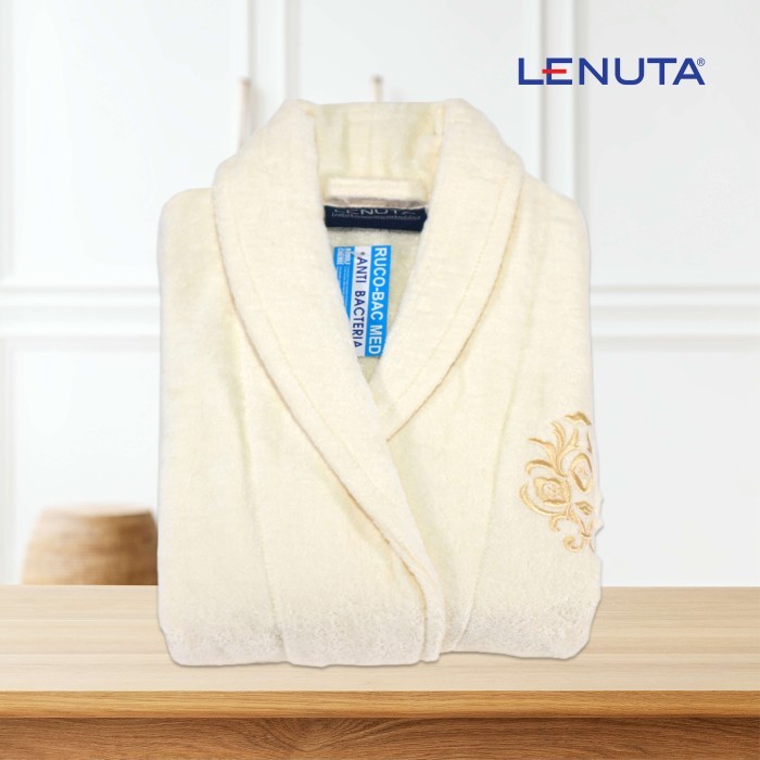 Jual Lenuta Bathrobe Kimono Mandi Motif Shepia - Warna Ivory (Putih Gading) | Shopee Indonesia