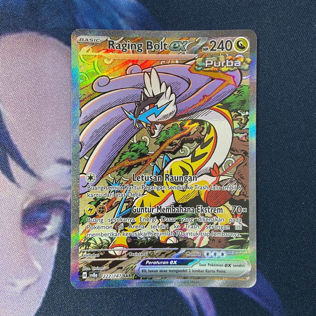 Jual pokemon (ID) raging bolt ex - SV8a 222/187 - SAR | Shopee Indonesia