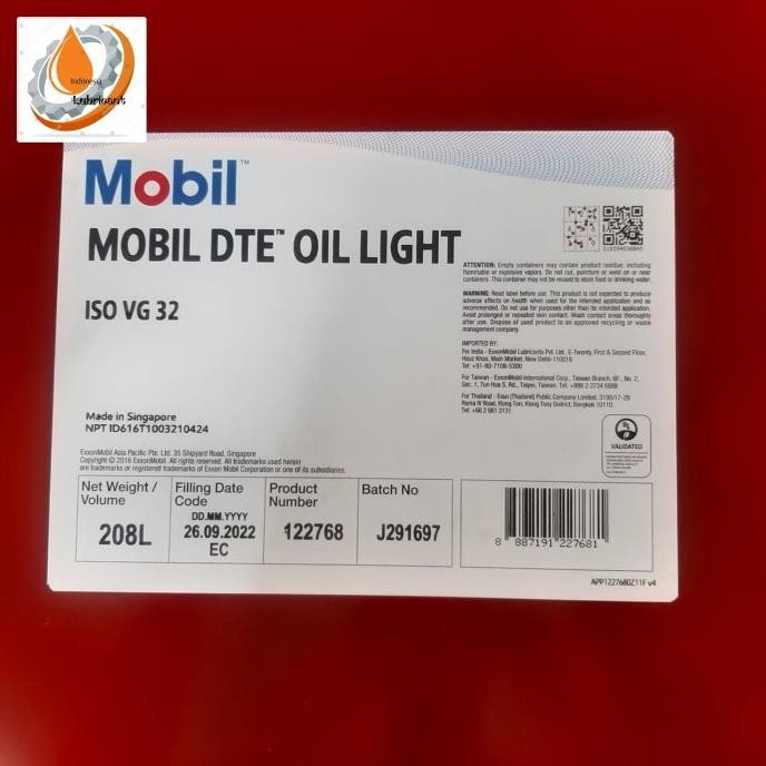 Jual Mobil Dte Oil Light (Iso Vg 32) Oil Original Drum 208Liter ...