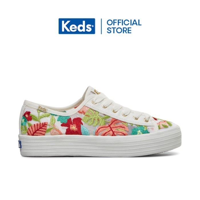 Jual KEDS Women Triple Kick Tropical Embroider-WF67110 | Shopee Indonesia