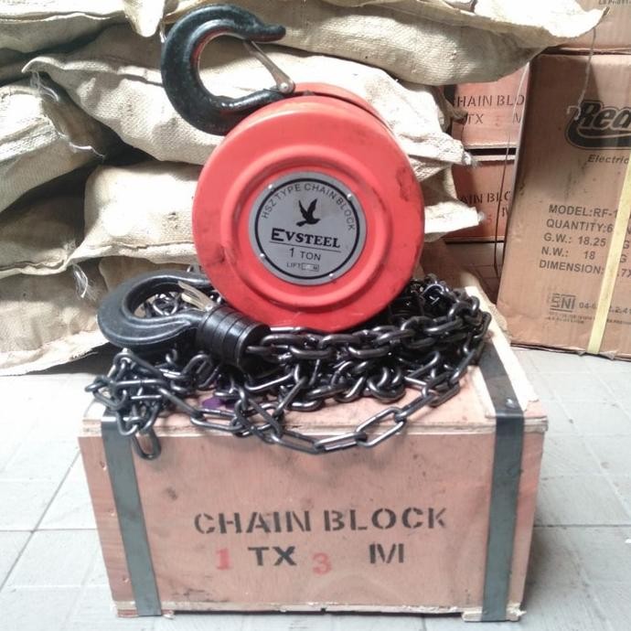 Jual CHAIN BLOCK 1 TON 3 METER TAKEL KATROL KEREKAN 1 TON 3 METER ...