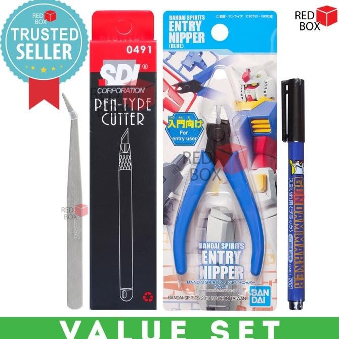 Jual Promo Basic Tools Set B Bandai Gundam Model Kit Nipper Marker Pen ...
