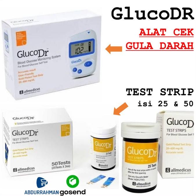 Jual ALAT UKUR CEK GULA DARAH GLUCODR GLUCO DR TEST STRIP CODE 8 AGM ...