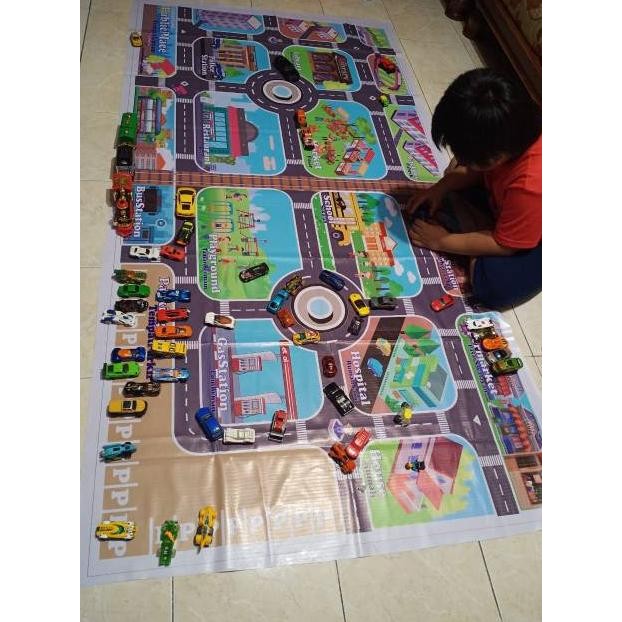 Jual uk-75 Playmat Roadmap Playmate Karpet Bermain Anak Track Mobil dan ...