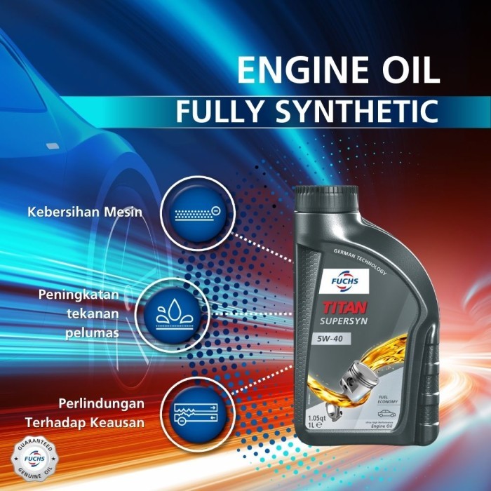Jual Fuchs Titan Supersyn 5W40 Fully Synthetic Engine Oil 1L Oli Mobil ...