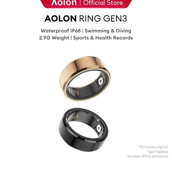 Jual Aolon Gen3 Smart Ring Heart Rate Blood&Oxygen Monitoring IP68 ...