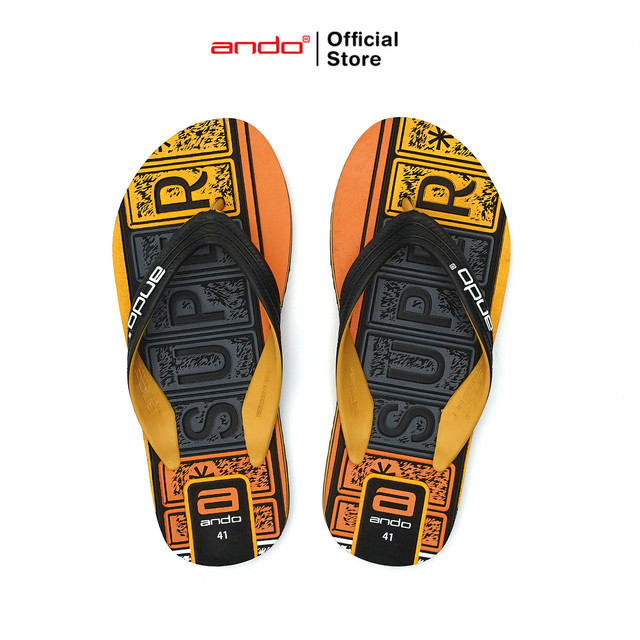 Jual Ando Official Sandal Jepit Retsu Pria Dewasa - Hitam/Kuning ...