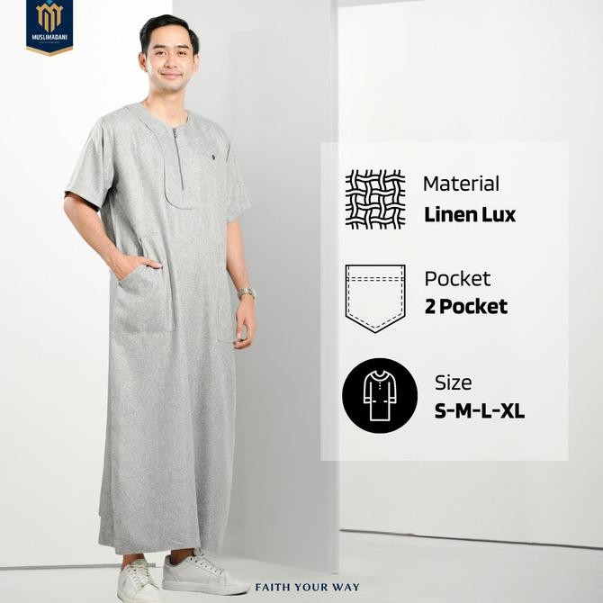 Jual READY STOCK MUSLIMADANI JUBAH DEWASA ATHYAN GAMIS PRIA LENGAN PENDEK !!!!! | Shopee Indonesia