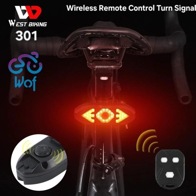 Jual West Biking Lampu Sen Sepeda Wireless Tanpa Kabel Turn Tail Light ...