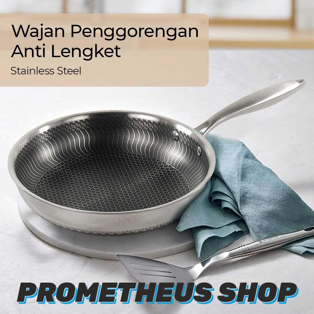 Jual Wajan Penggorengan Stainless Steel Anti Lengket YS Cookware Kuat Tebal Honeycomb Frying Pan ...