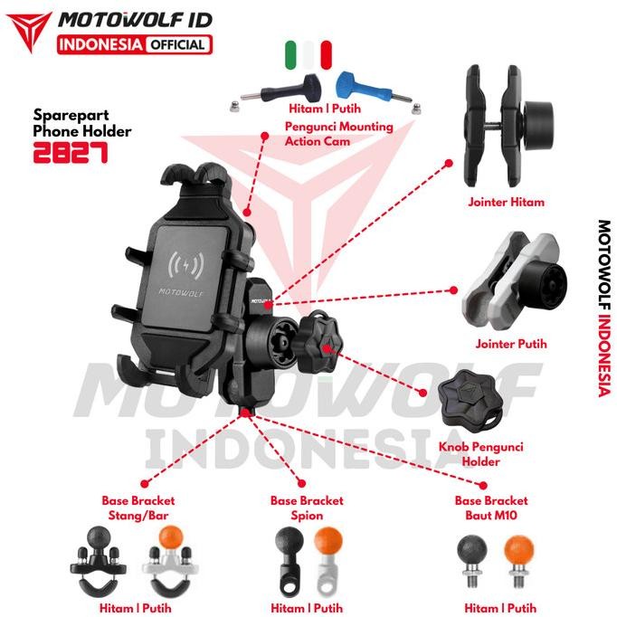 Jual SPAREPART PHONE HOLDER MOTOWOLF 2827 SERIES PART HOLDER TERBARU ...