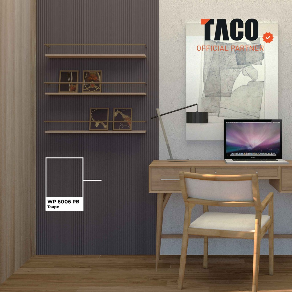 Jual TACO WPC Deco Panel Small Waves – WP 6006 PB Leather Taupe ...