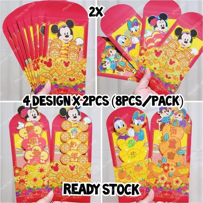 Jual Amplop Ang Pao Imlek Mickey Mouse Pop Up Isi 8 Disney Original ...