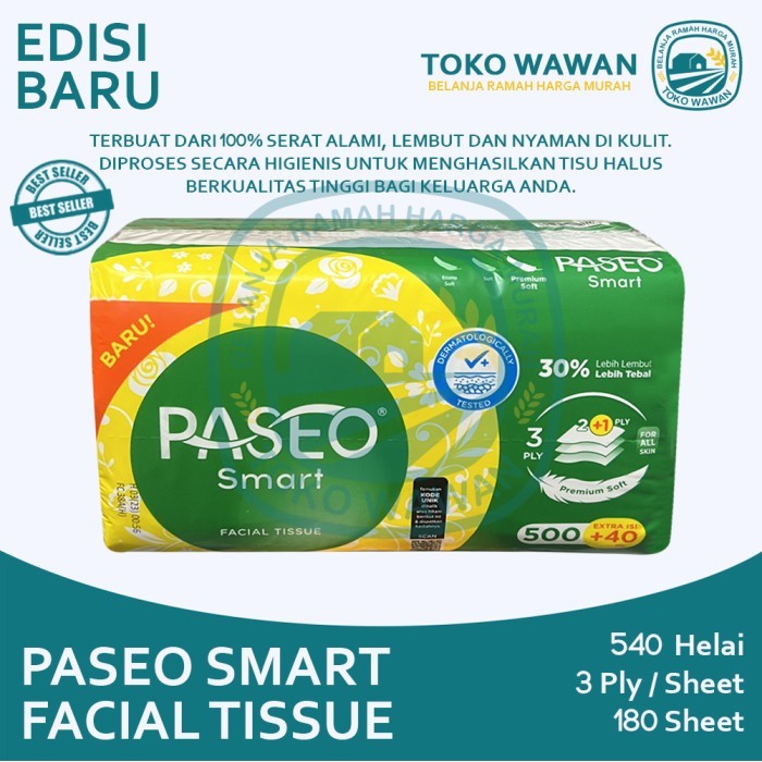 Jual TISSUE PASEO SMART FACIAL 250 SHEET / 1 DUS / KARTON ISI 48 PACK ...
