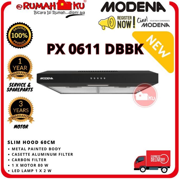 Jual Modena Cooker Hood Slim Px 0611 Dbbk 60Cm | Shopee Indonesia