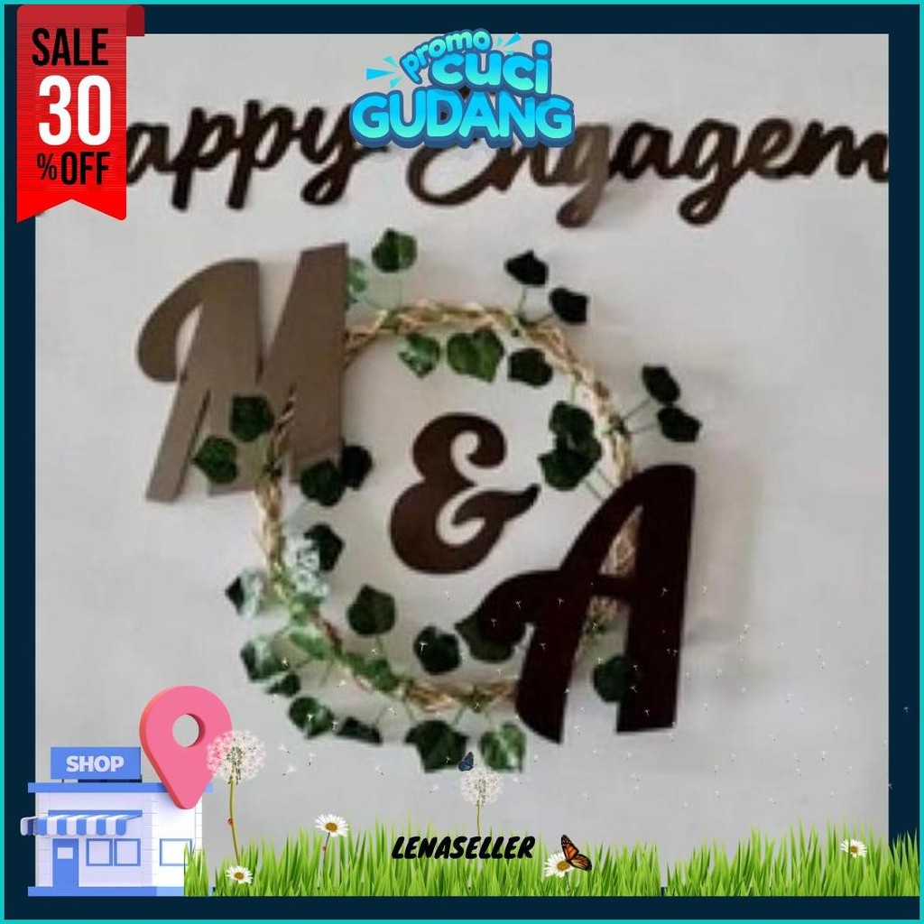 Jual Ring Rotan Lingkaran Dekorasi Backdrop Lamaran Nikahan + Inisial ...
