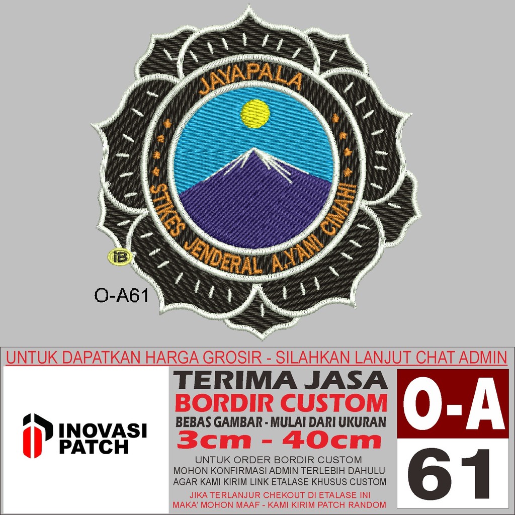 Jual INOVASI PATCH BORDIR LOGO O-A61 JAYAPALA STIKES JENDRAL A YANI ...