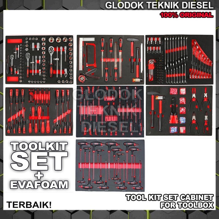 Jual Tool Kit Set for Tool Box + EVA FOAM Isi Kotak Lemari ToolBox Cabinet Trolley Drawer Tools ...