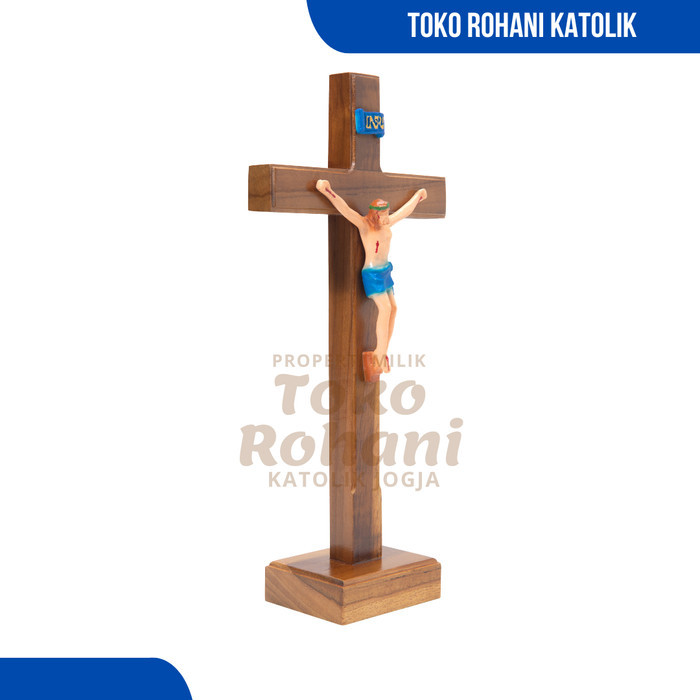 Jual Salib Duduk Korpus Fiber / Salib Meja / Salib Altar Patung Yesus ...
