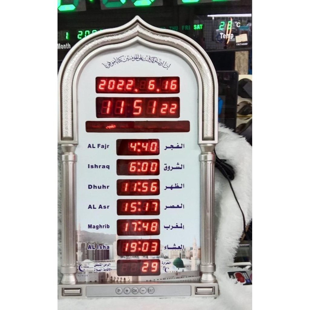 Jual Jam Adzan Digital Led Otomatis Az 4009 +Iqomah - Jam Masjid ...