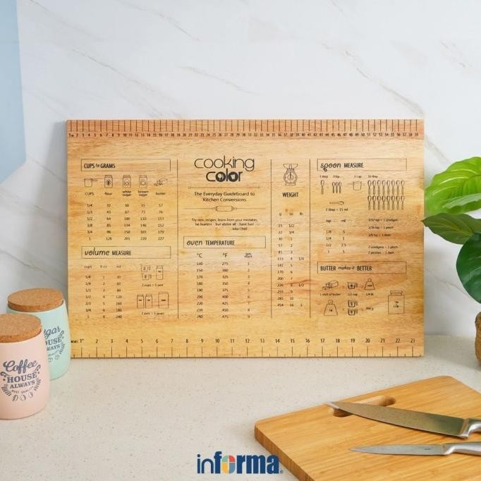Jual Informa - Cooking Color Talenan Kayu Dengan Ruler Grid Pengukuran ...