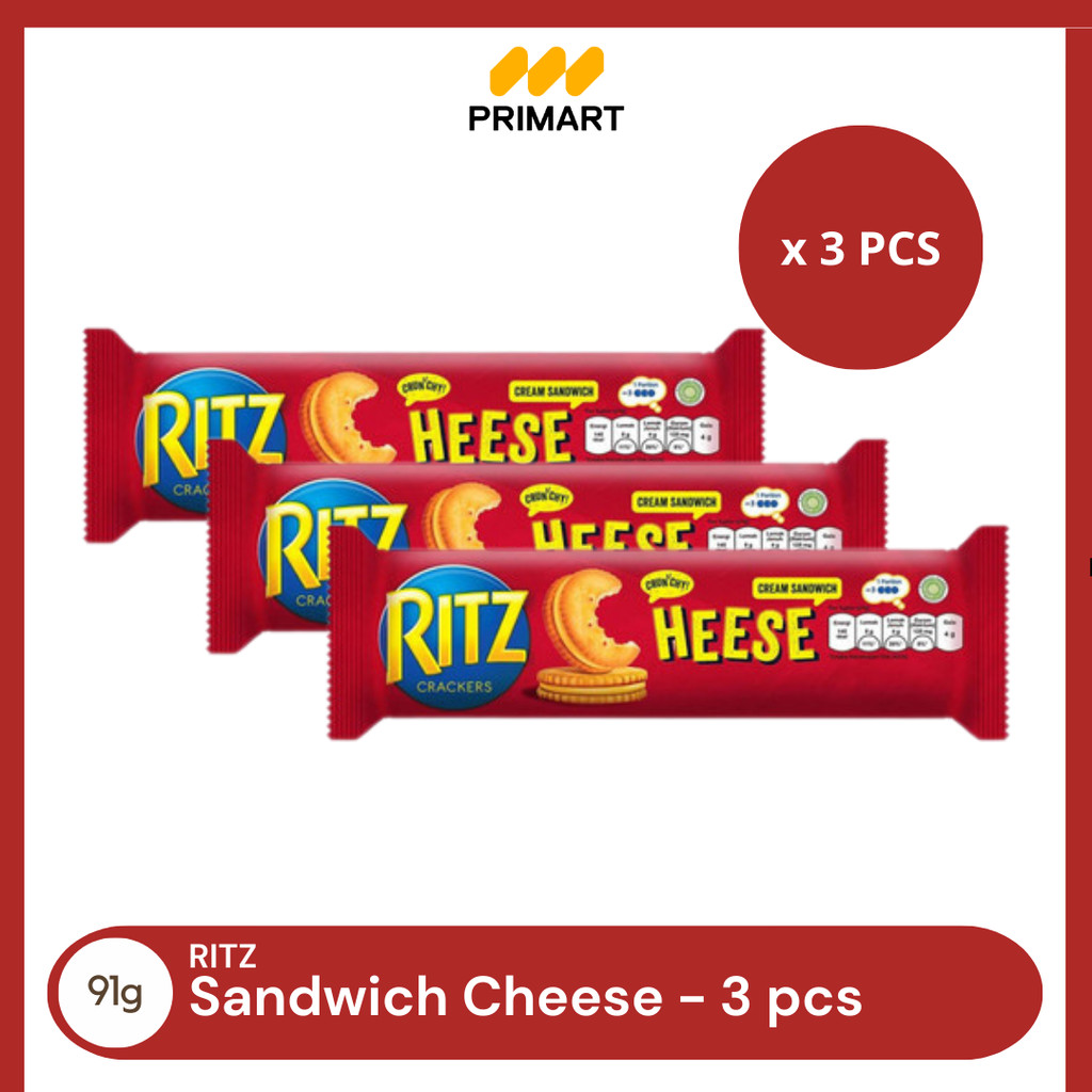 Jual Ritz Sandwich Cheese Biskuit 91gr - 3 PCS | Shopee Indonesia